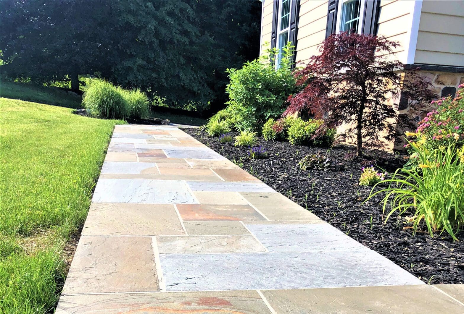 Project #004 – Home Exterior Stone Cladding & Flagstone Walk in ...